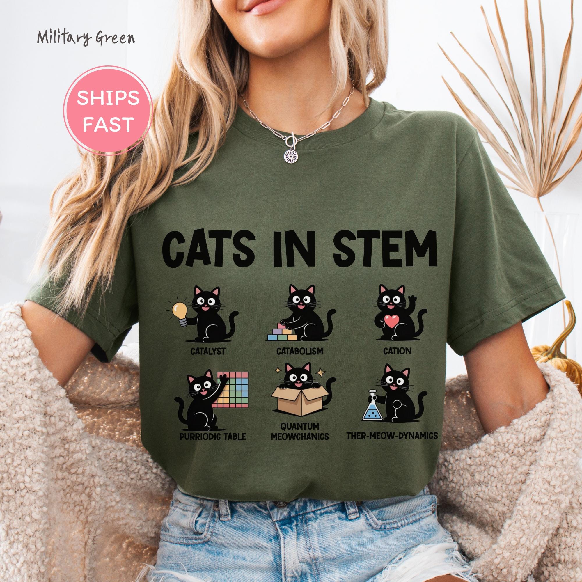 Cats in STEM Shirt: Science Cat Pun Tee for Teachers and Cat Lovers - Etsy