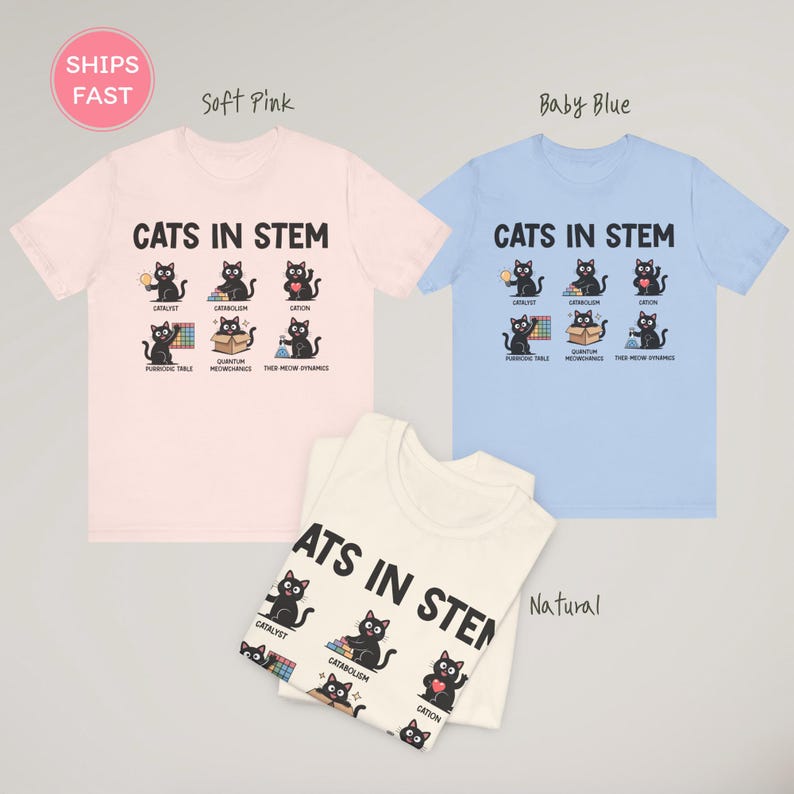 Cats in STEM Shirt: Science Cat Pun Tee for Teachers and Cat Lovers - Etsy