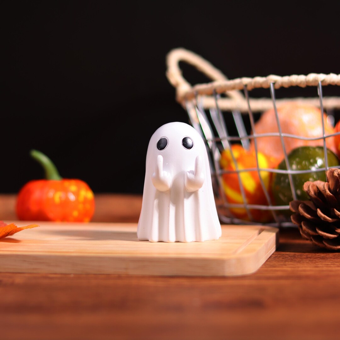 Funny Ghost Middle Finger Decor,halloween Ghost Desk Display,spooky ...