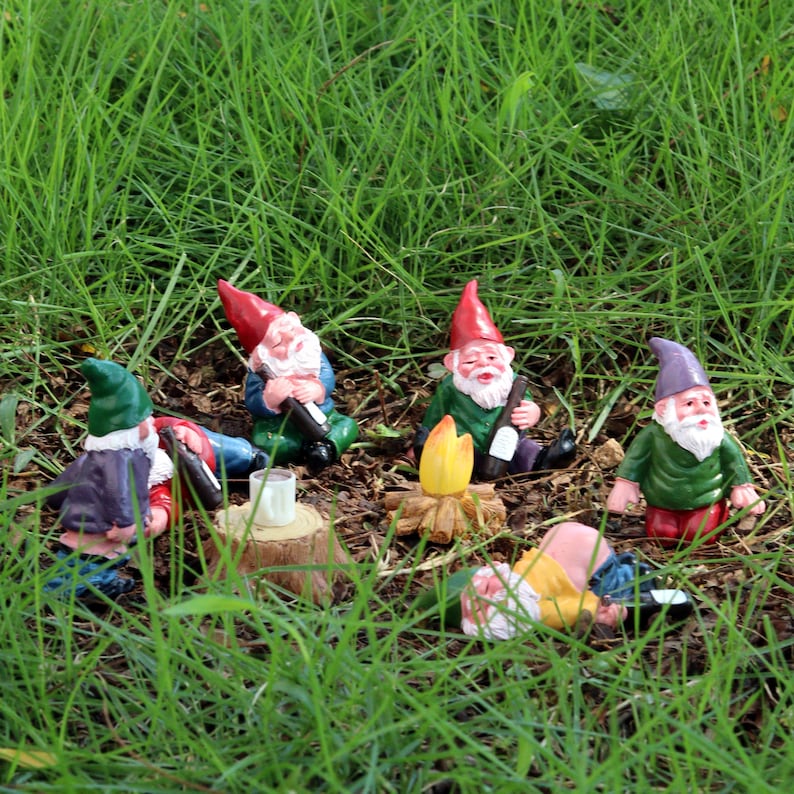Garden Gnome Outdoor Statue Figurine,party Drinking Gnome for Fairy ...