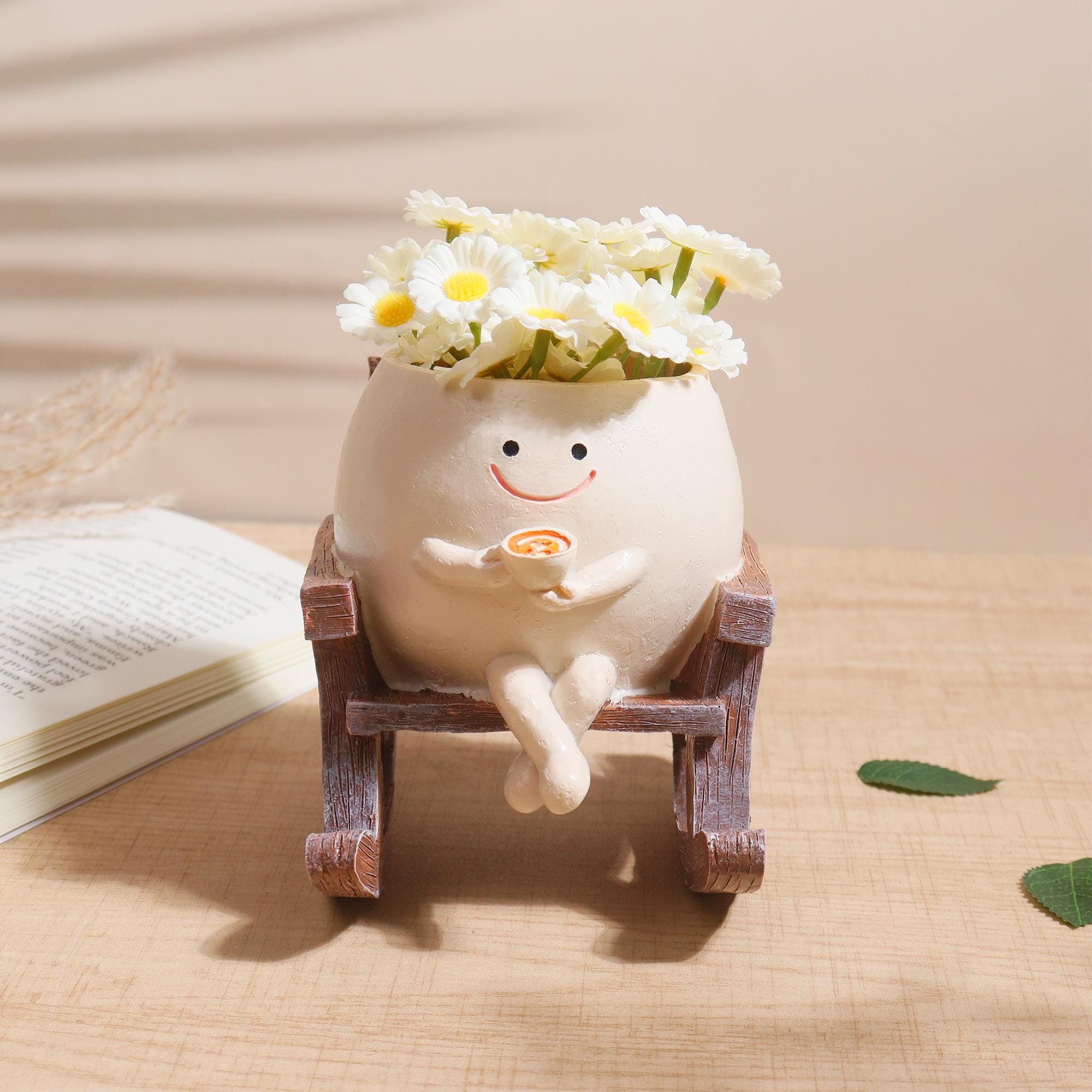 Rocking Chair Vase,smiley Face Planter,rocking Chair Plant,fun Reading ...
