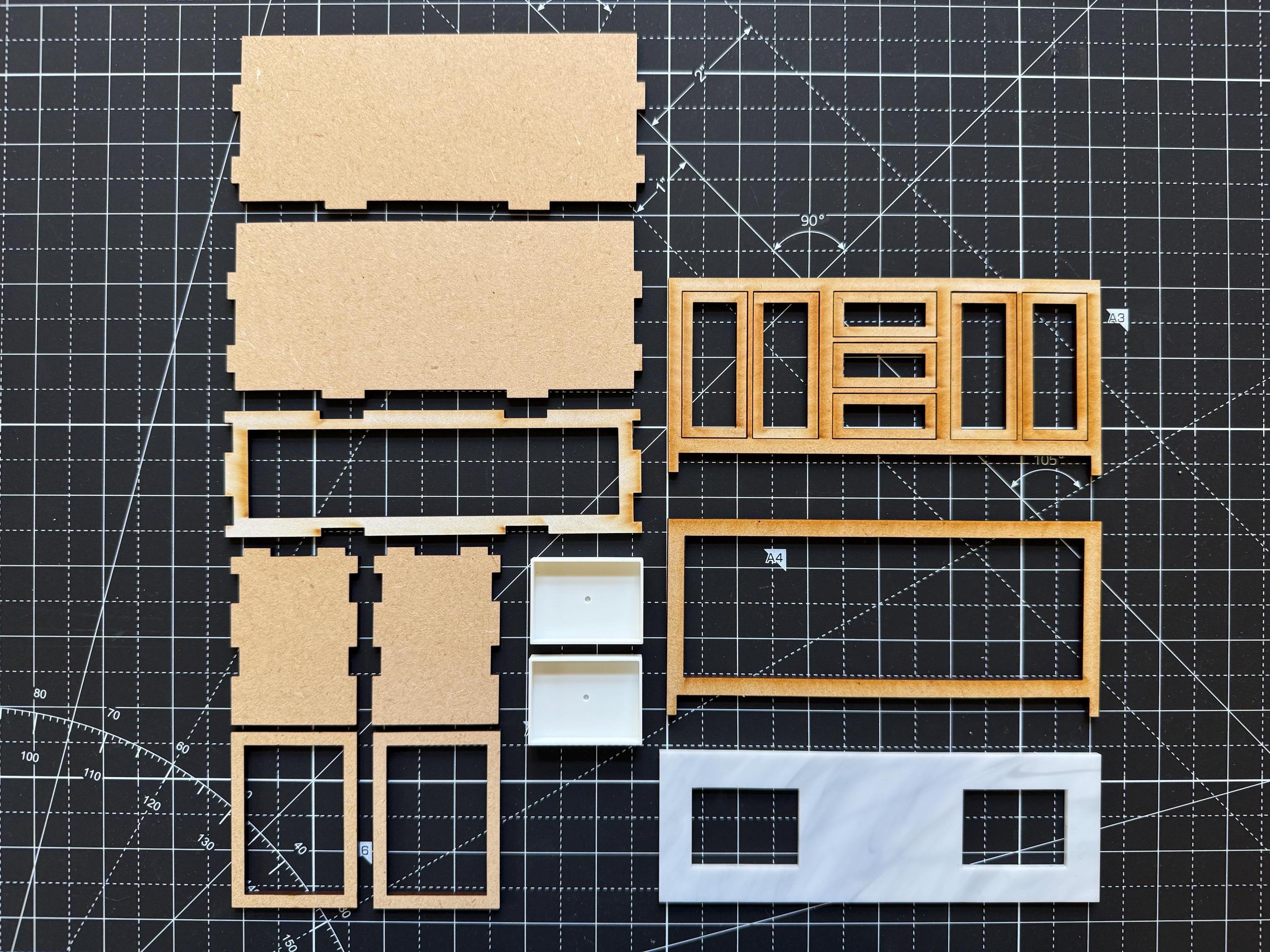 DIY Kit Bathroom Cabinet Miniature in 1:12 Scale | Sink and Acrylic ...