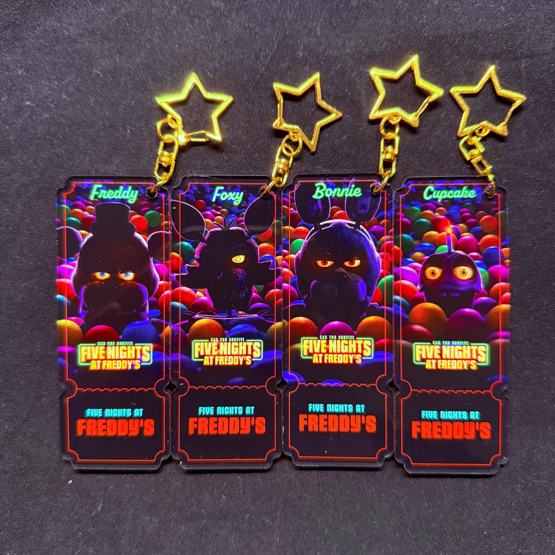 Five Nights at Freddy's Keychain, Fnaf Holographic Rainbow Keychain ...