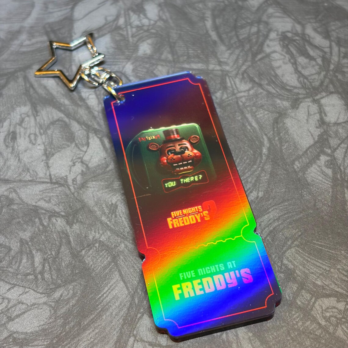 Five Nights at Freddy's 2 Film Ticket Charm Keychain, Fnaf Holographic ...