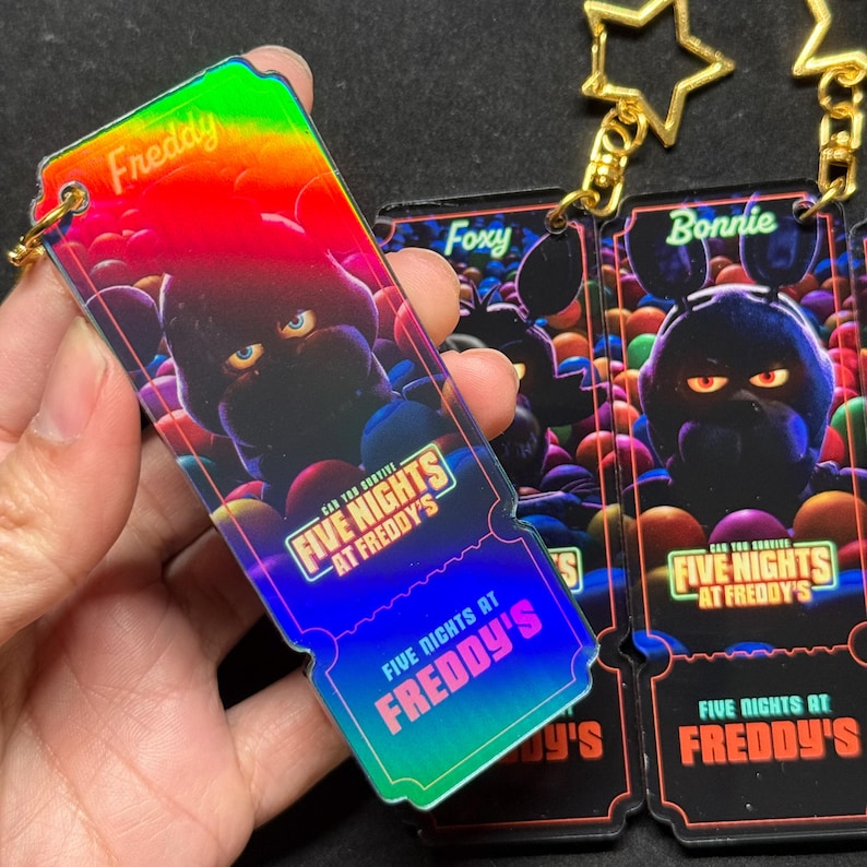 Five Nights at Freddy's Keychain, Fnaf Holographic Rainbow Keychain ...