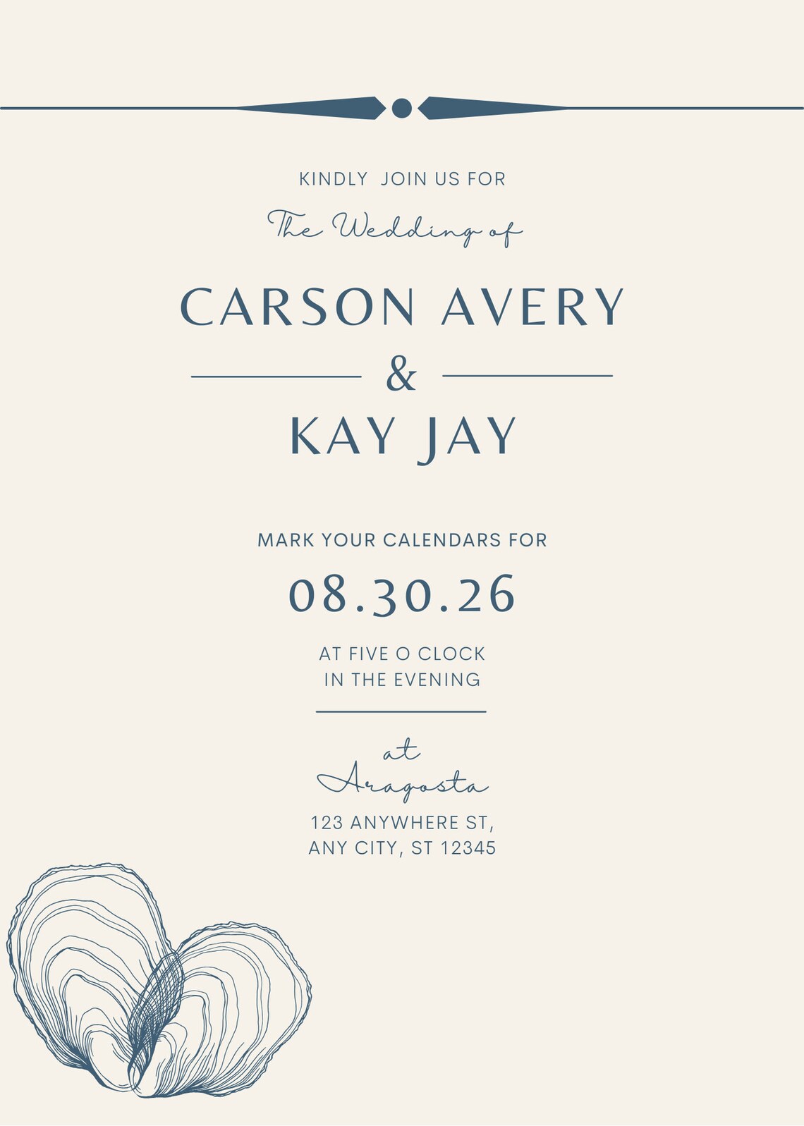 Cape Cod Inspired Wedding Invite Template - Etsy