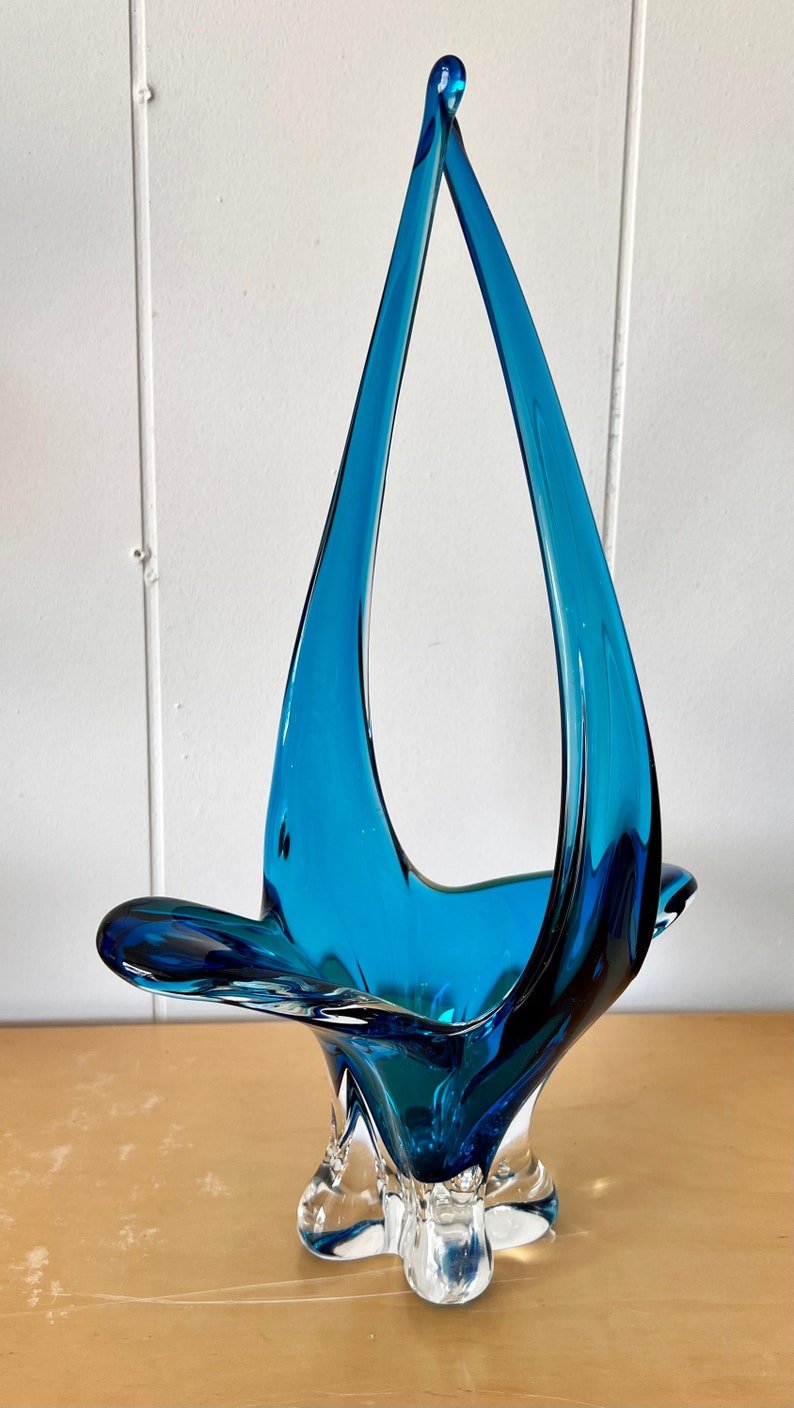 Vintage Chalet Art Glass Mid Century Art Glass Signed Chalet Etsy