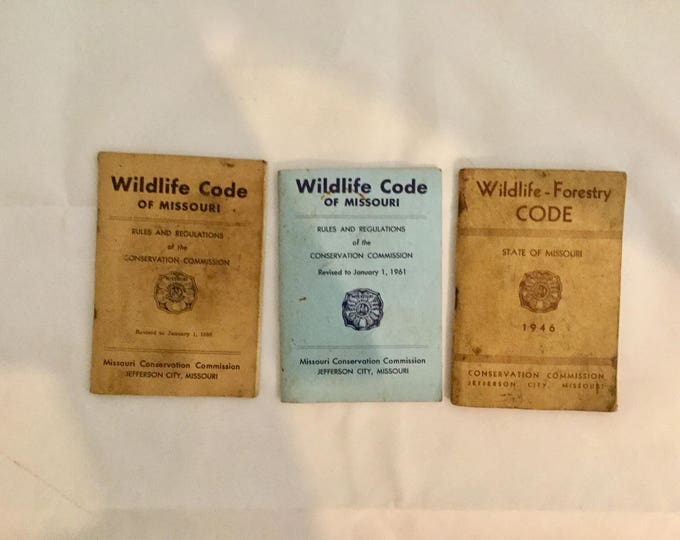 Missouri, Wildlife Code, Books, Hunting, Fishing, 1946, 1956, 1961 - Etsy