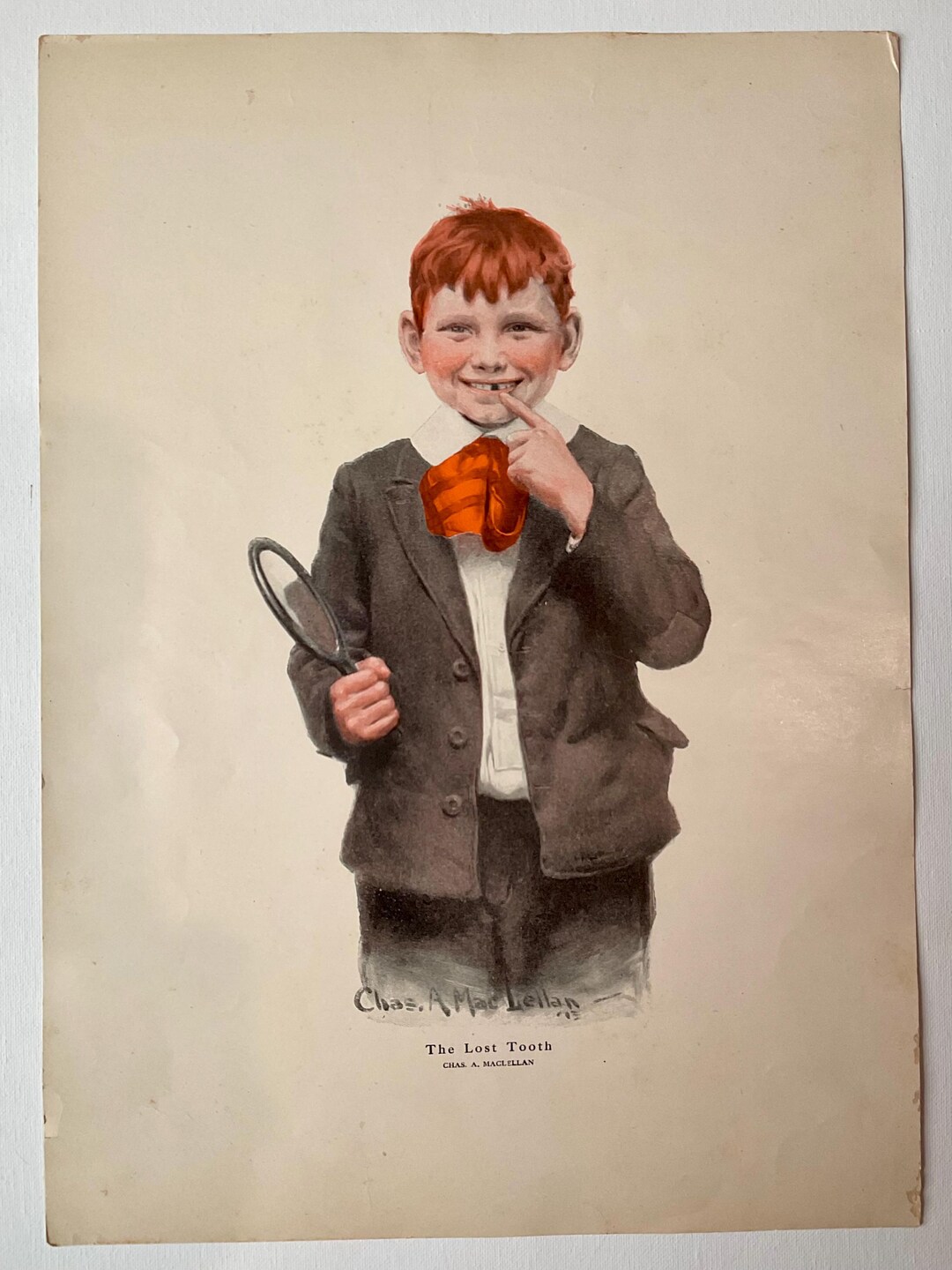 Vintage Print, the Lost Tooth, Print by George Maclellan, Ginger Boy - Etsy