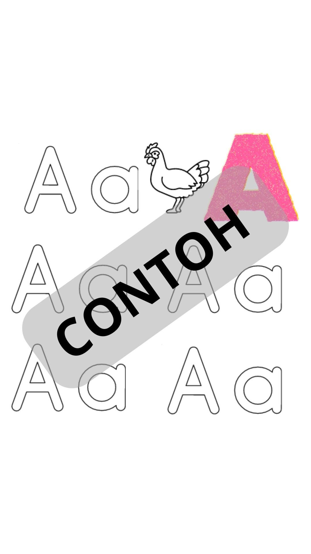 Mengenal Huruf A Besar Dan a Kecil Dan Mewarna - Etsy