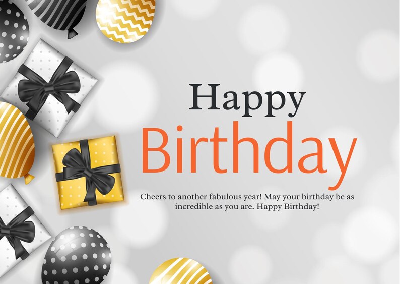 Editable Birthday Card Template, Customizable Card Design, Printable ...