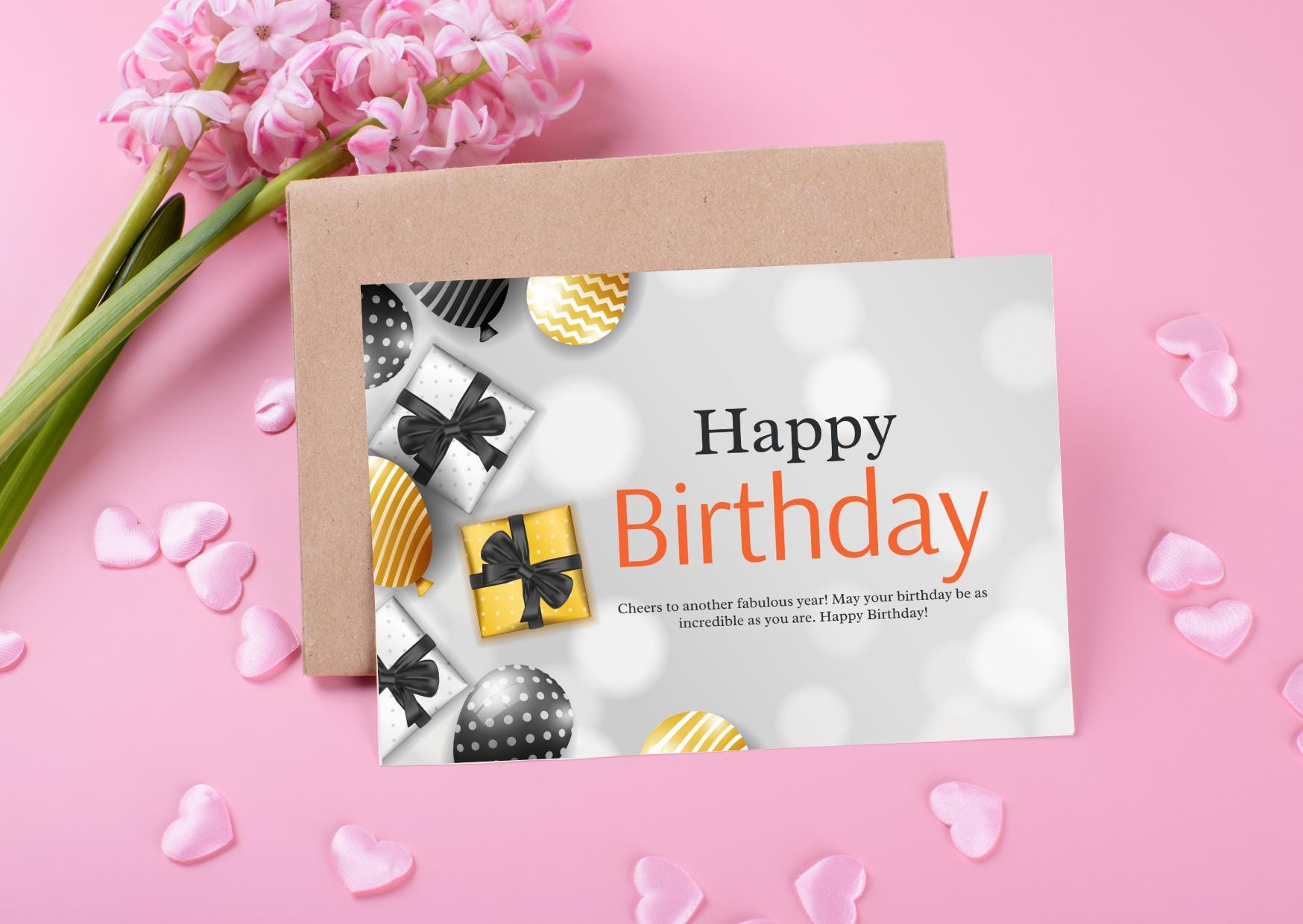 Editable Birthday Card Template, Customizable Card Design, Printable ...