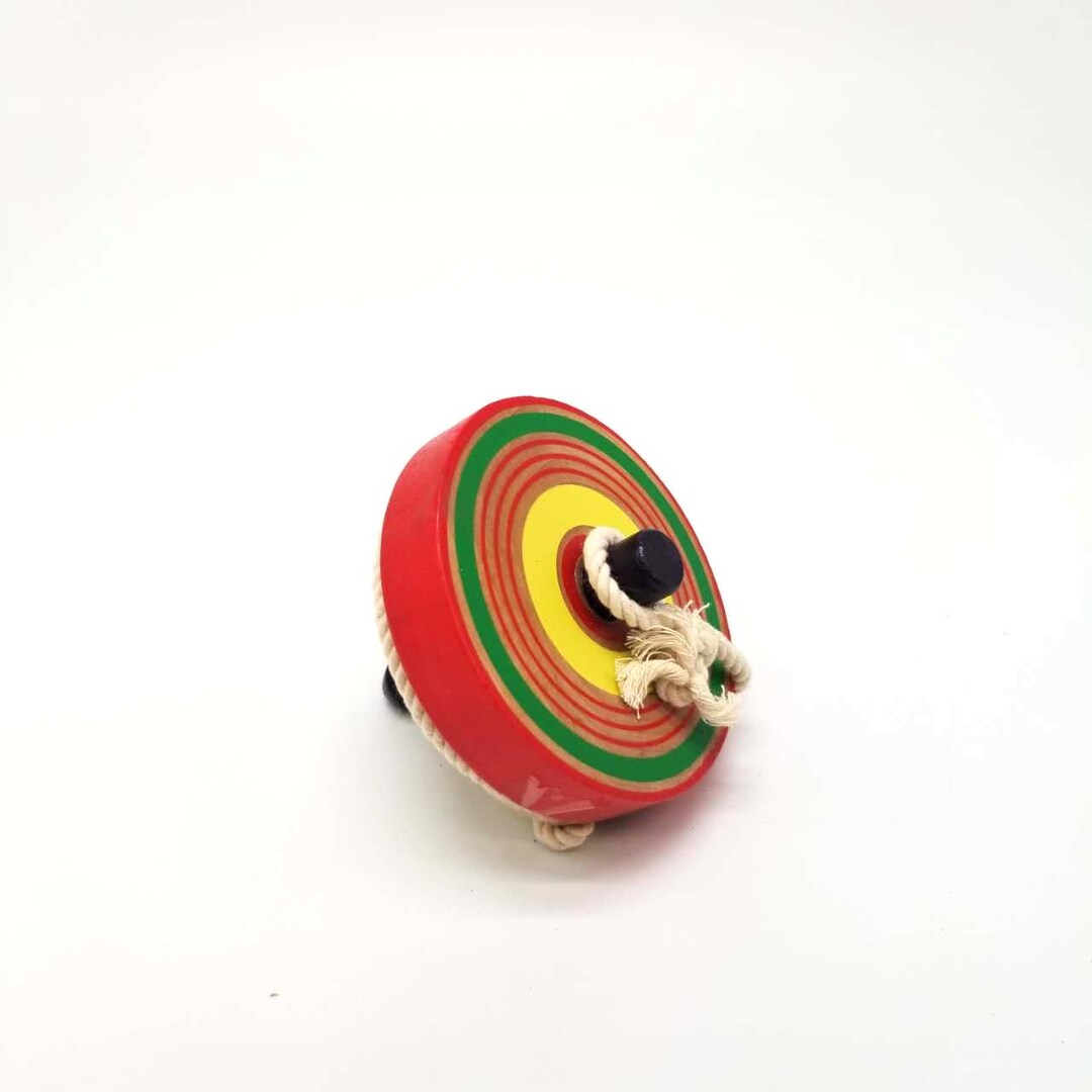 Japanese Vintage Lacquered Wooden Spinner Top - Vintage Fighting ...