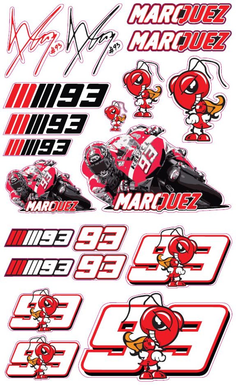 Marquez 93 Ant Motor – Digital Sticker Set | Motogp Decals | Instant ...