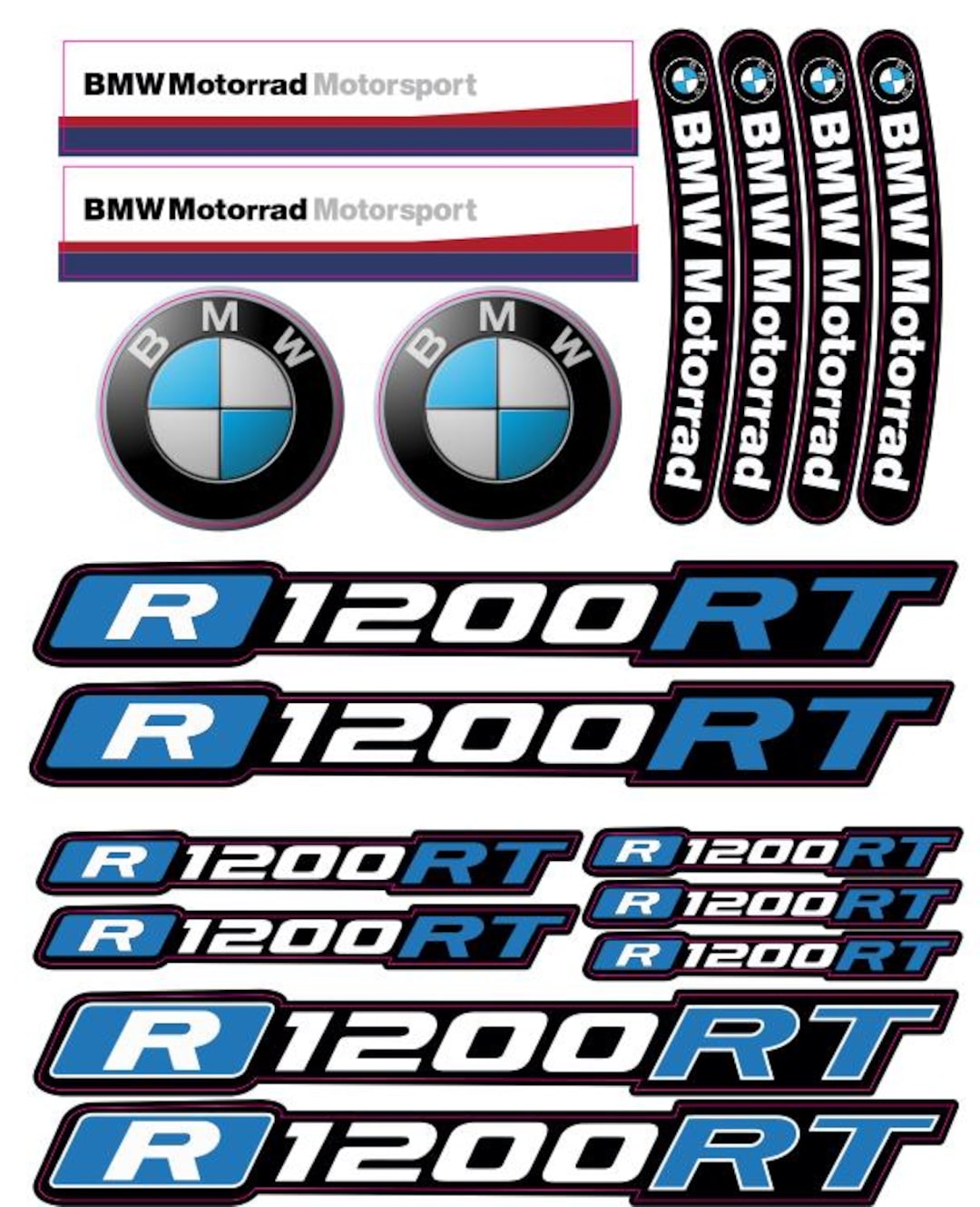 BMW R1200RT FACE Digital Sticker Set | Touring Motorcycle Decals ...