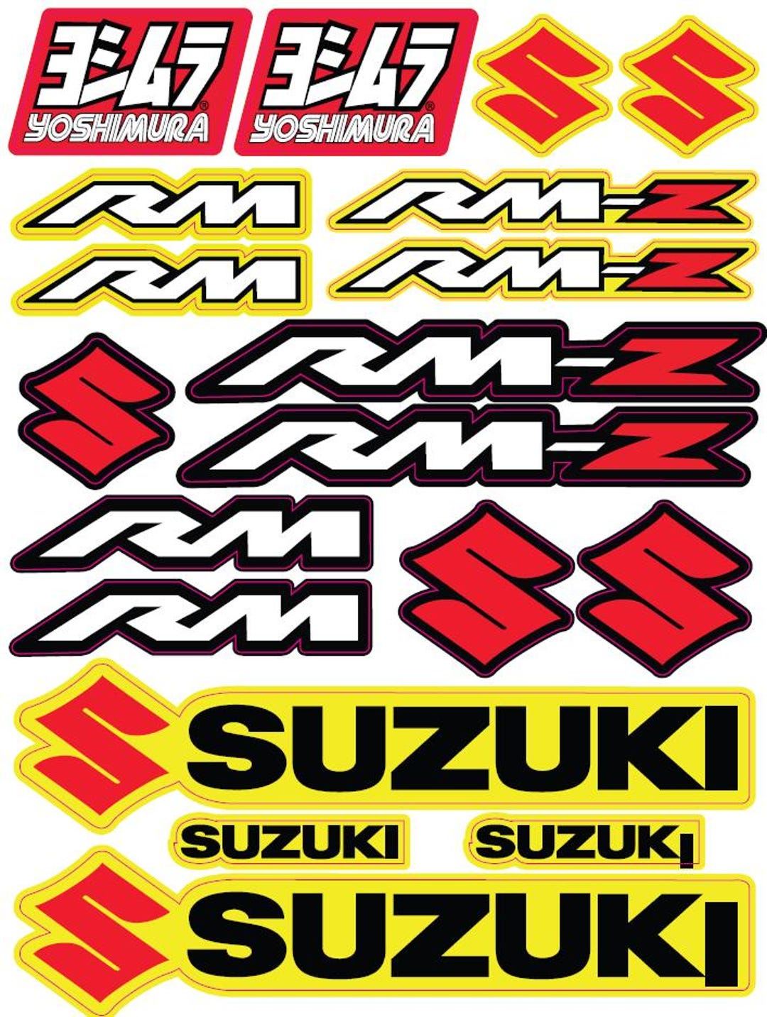 Suzuki RM-Z Face Digital Sticker Set | Motorcycle Decals | Instant ...