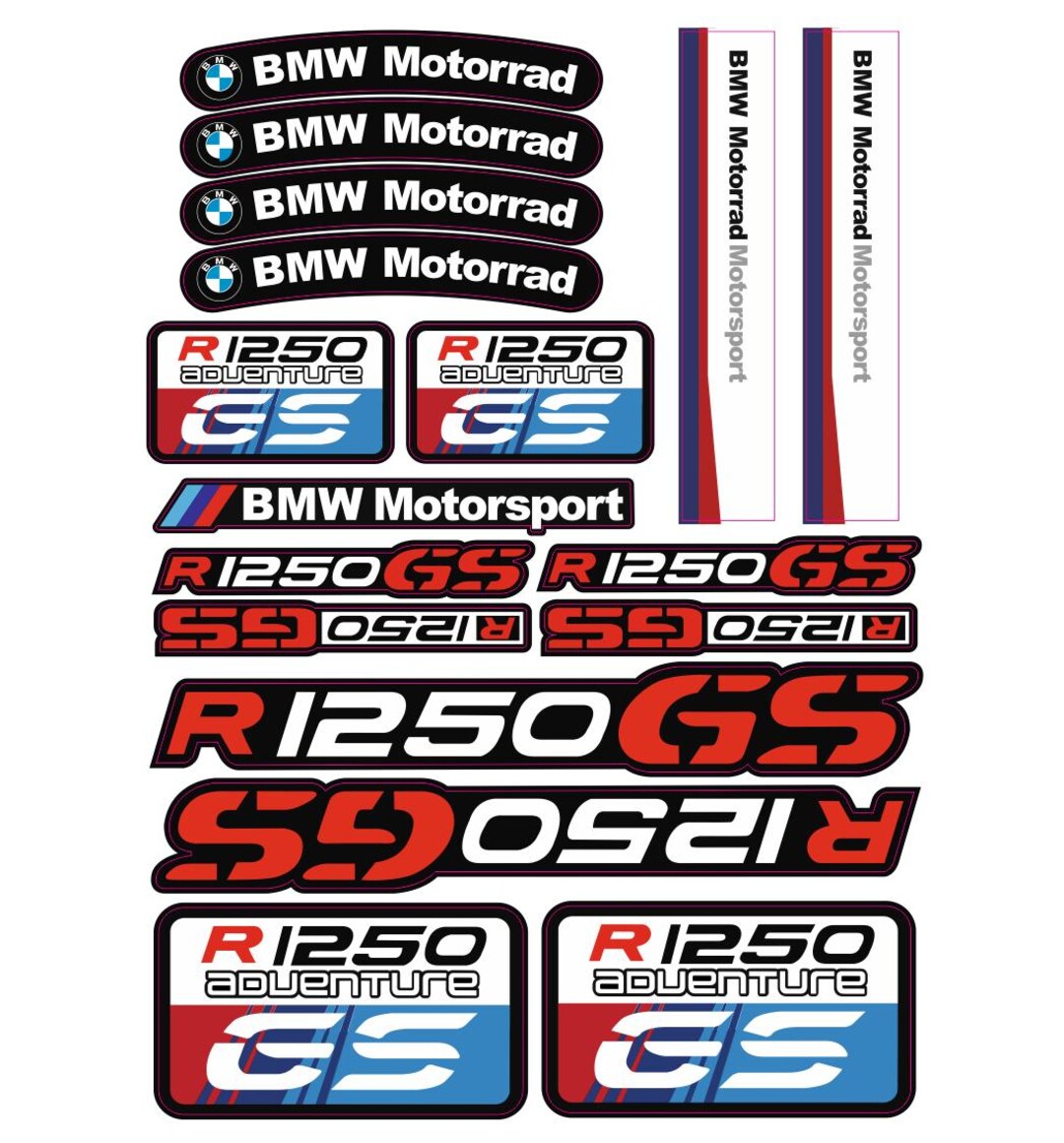 BMW R1250 GS Adventure Face Digital Sticker Set | Motorcycle Decals ...