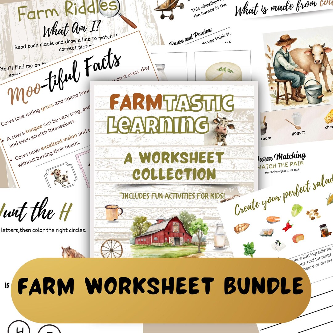 Farm Mega Bundle, Letter F Worksheets, Farm Activities, Learning ...