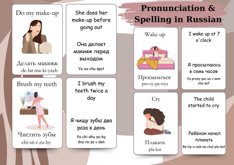 Printable Flashcards, English to Russian, Classroom Education, Kids ...
