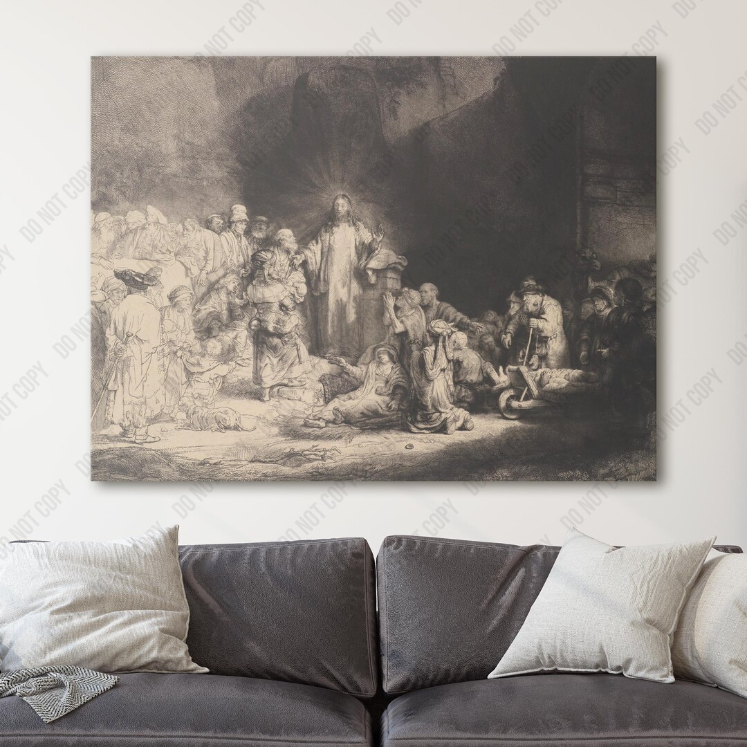 Christ Preaching by Rembrandt | Canvas Wall Art Print | Iconic Posters ...