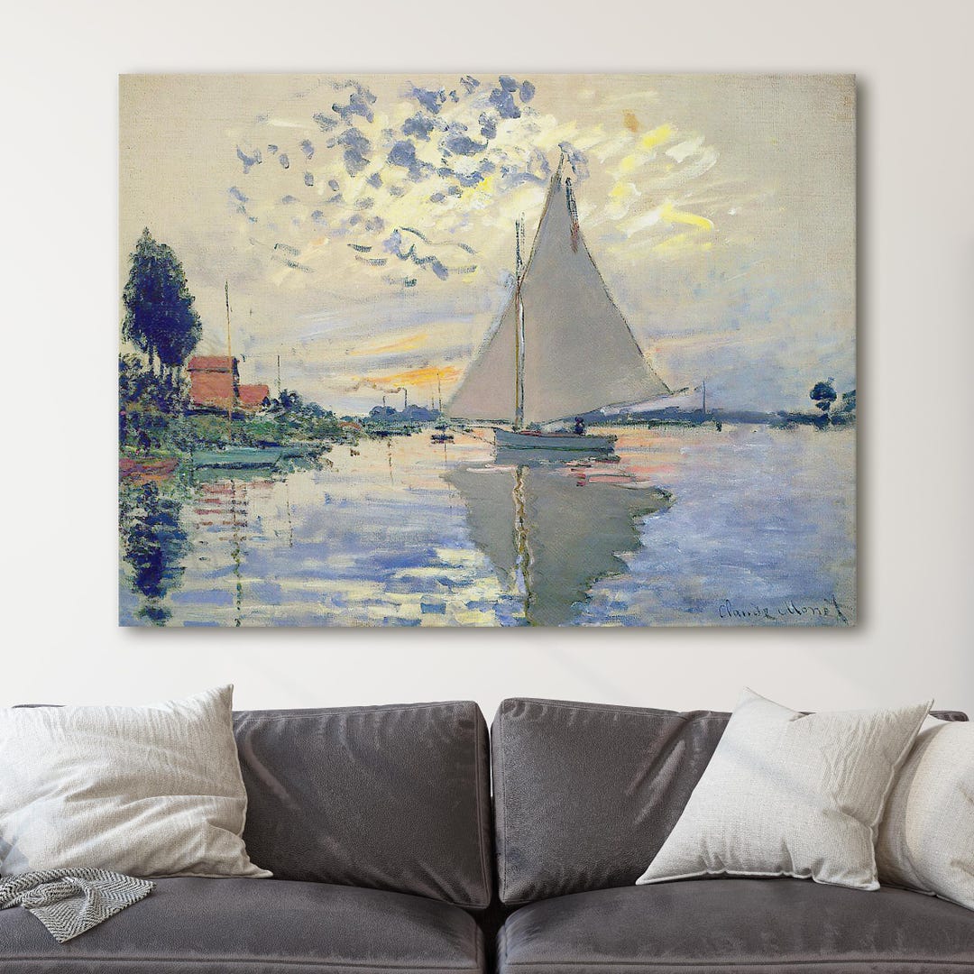 Sailboat by Claude Monet Canvas Wall Art Print Iconic Posters Prints ...