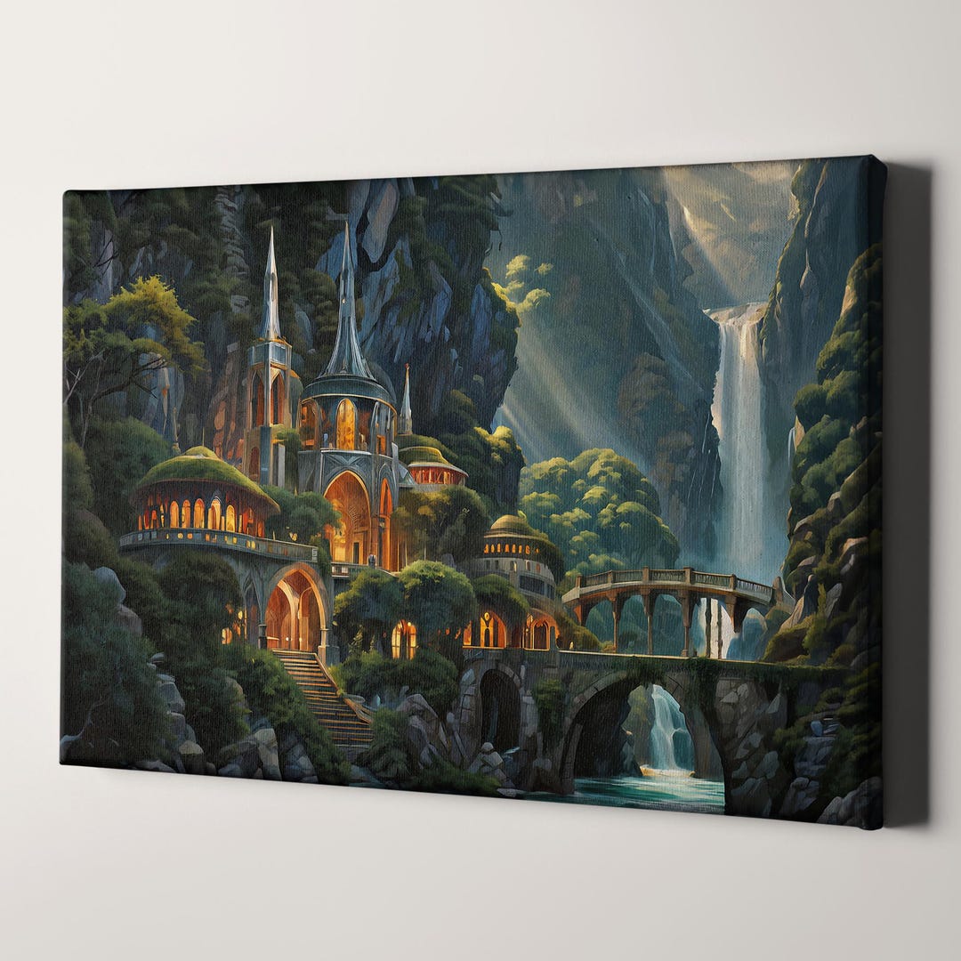 The Lord of the Rings: Rivendell House of Elrond Canvas Wall Art Print ...