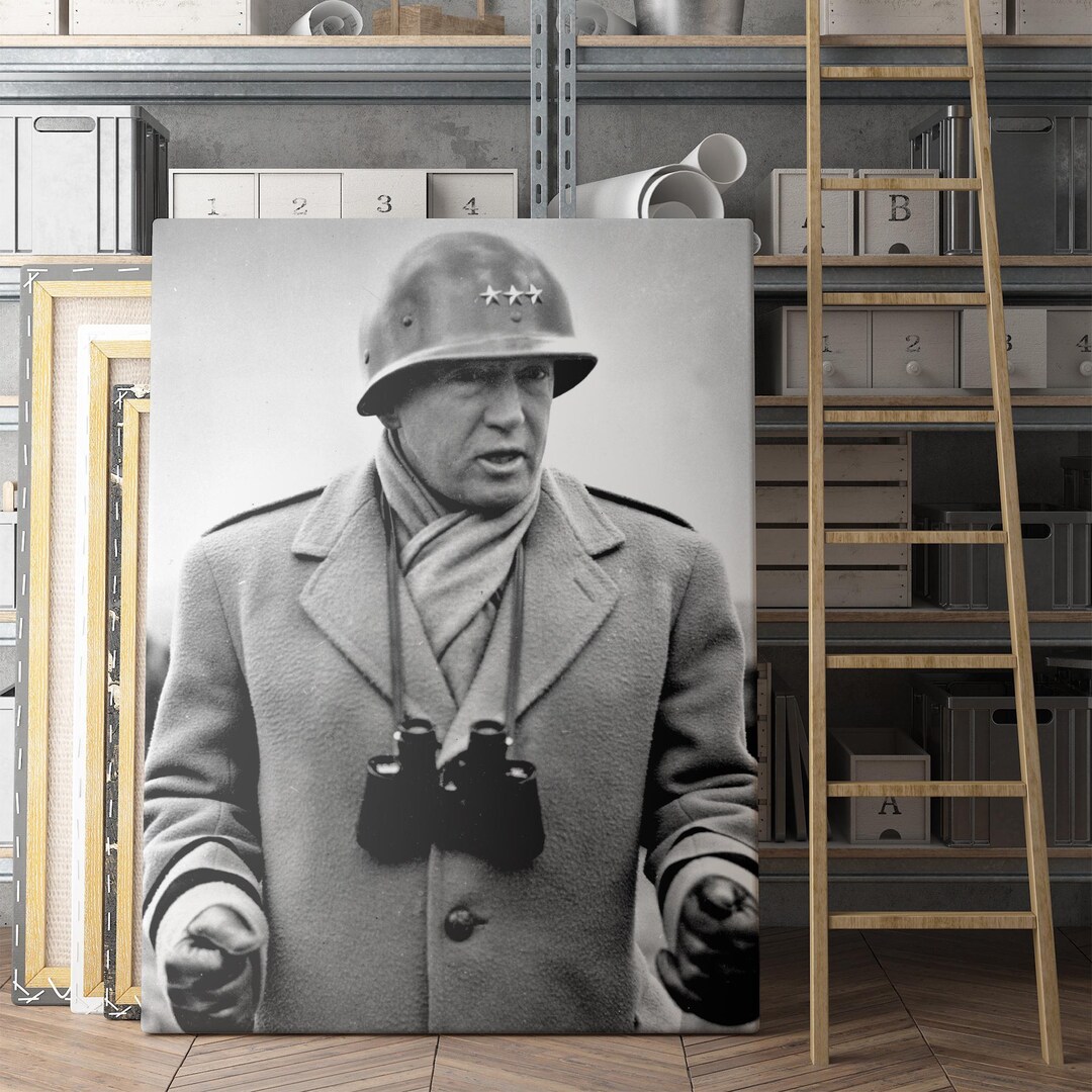 General George S Patton World War Two Canvas Wall Art Print Iconic ...