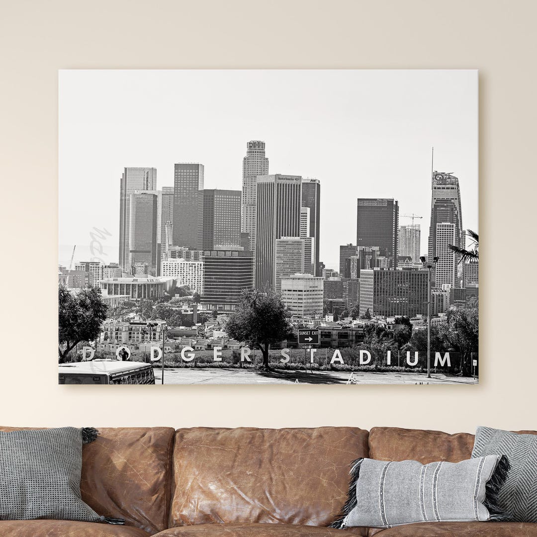 Downtown Los Angeles - Dodger Stadium | Canvas Wall Art Print | Iconic ...