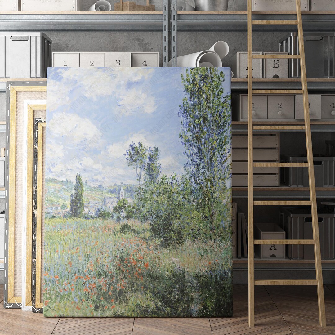 View of Vetheuil by Claude Monet Canvas Wall Art Print Iconic Posters ...