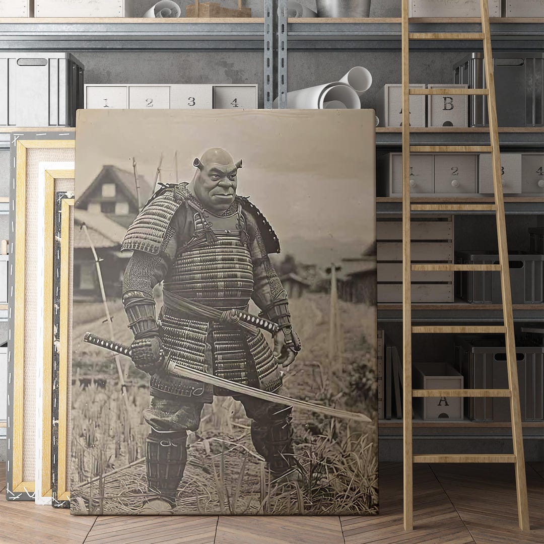Shrek Samurai | Canvas Wall Art Print | Iconic Posters Prints Paintings ...