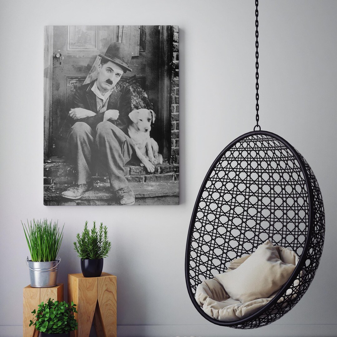 Charlie Chaplin With Dog in A Dog's Life | Canvas Wall Art Print ...