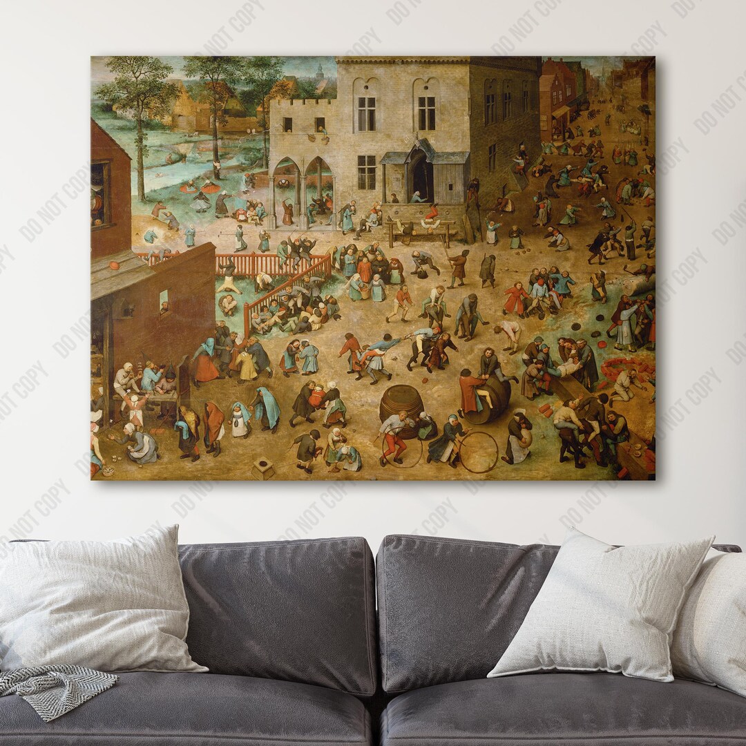 Children's Games 1560 by Pieter Bruegel the Elder Canvas Wall Art Print ...