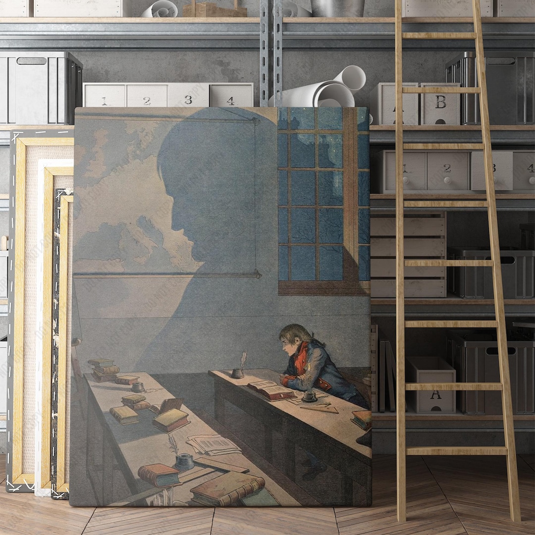 Young Napoleon Bonaparte Studying at the Military Academy | Canvas Wall ...