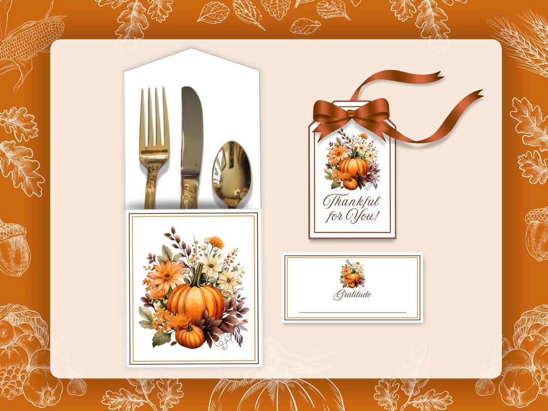 DIY Thanksgiving Table Decor Set for Fall Hosting: Pumpkin Theme ...