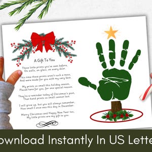 Kids Christmas Tree Handprint Craft, Babys "my First Christmas ...