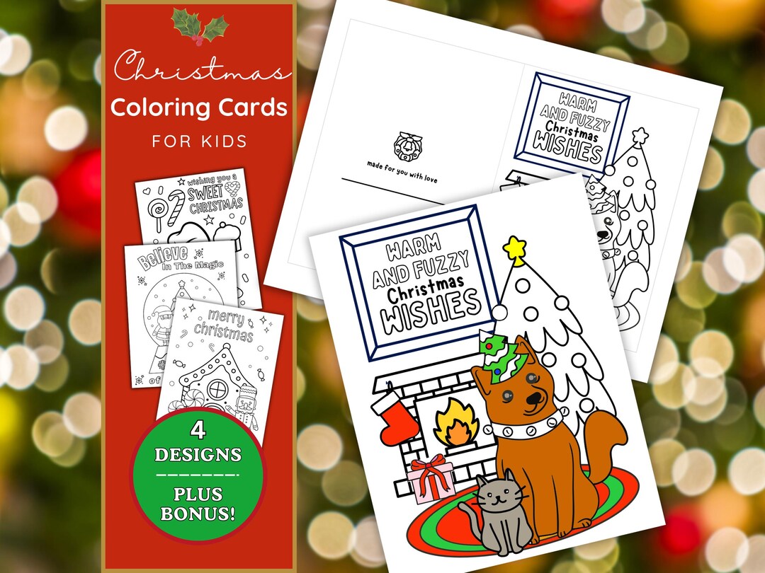 Color Me Christmas Cards for Kids, Homemade Holiday Gifts (printable ...