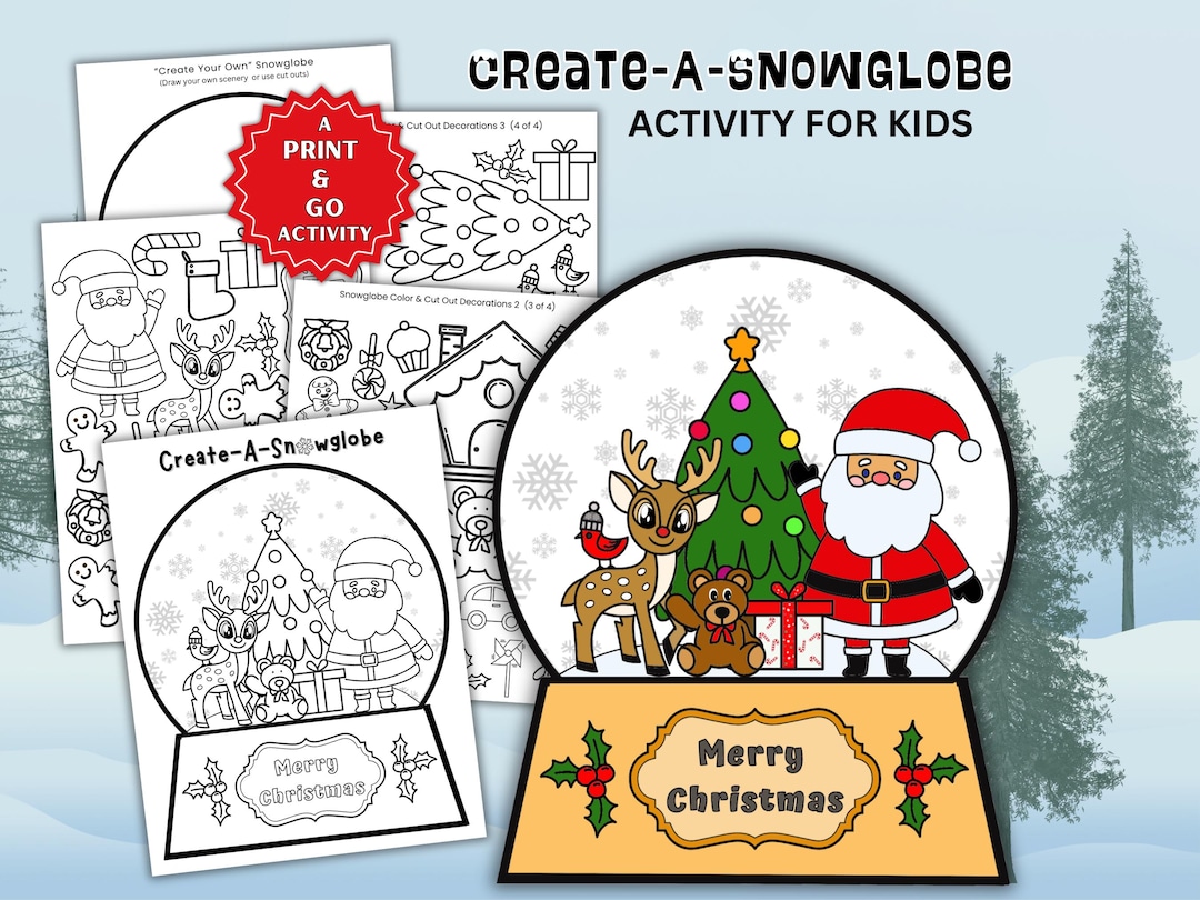 Printable Snowglobe Ornament Craft Project for Kids, Create Your Own ...