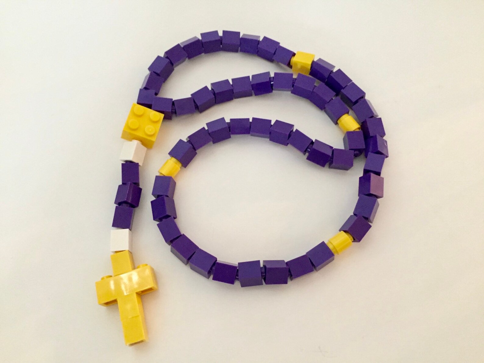 First Communion Rosary Made With Lego Bricks Purple Yellow | Etsy