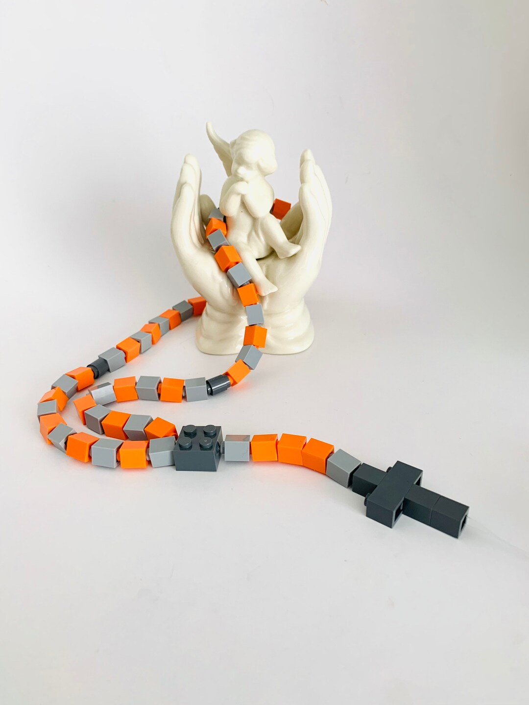 Personalized Orange & Grey Rosary Made With Lego Bricks - First ...