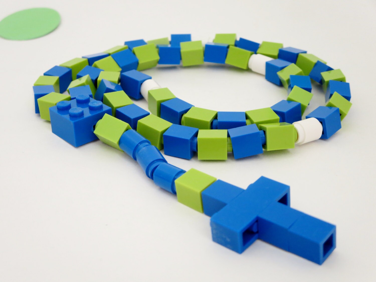 Rosary Made With Lego Bricks - Blue and Lime Green Boy First Communion ...