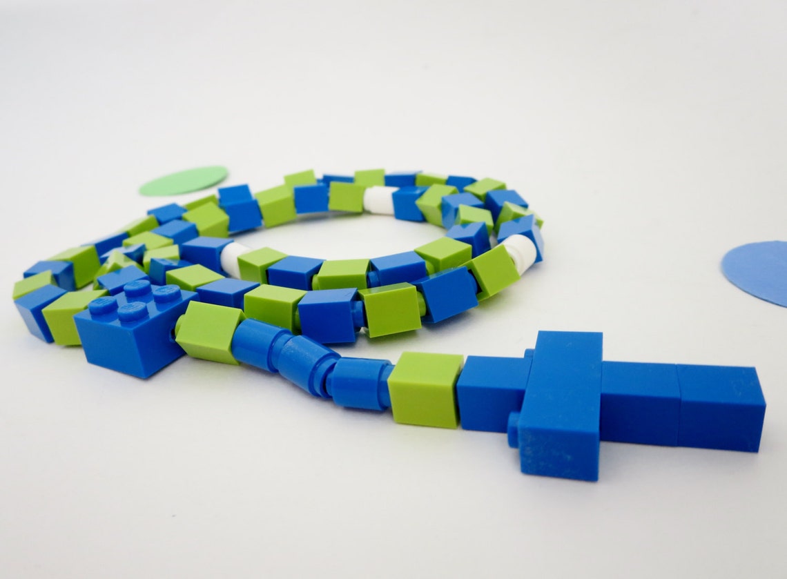 Rosary Made With Lego Bricks - Blue and Lime Green Boy First Communion ...