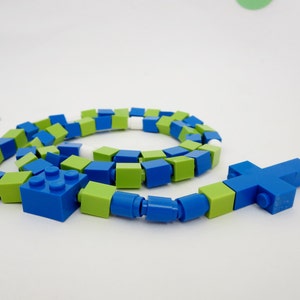 Rosary Made With Lego Bricks - Blue and Lime Green Boy First Communion ...