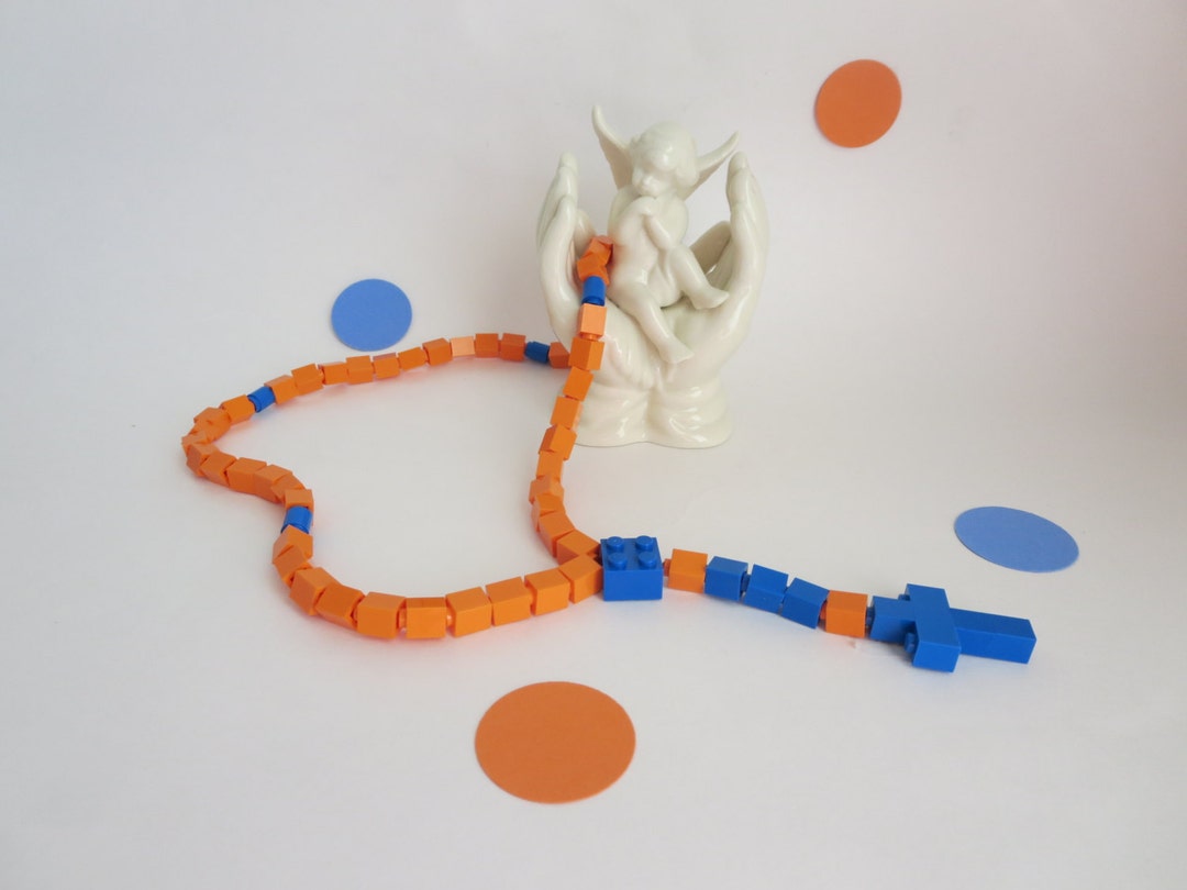 Catholic Child Brick Rosary - Orange and Blue Lego Rosary - First ...