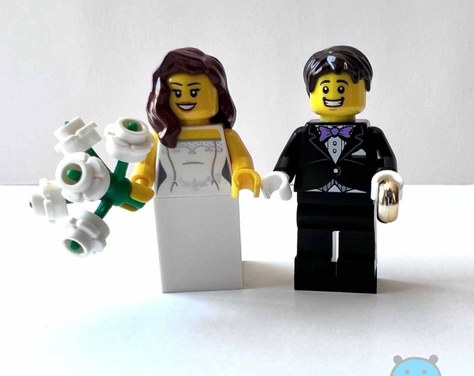 Custom LEGO Minifigure Wedding Couple - Personalized Bride and Groom ...