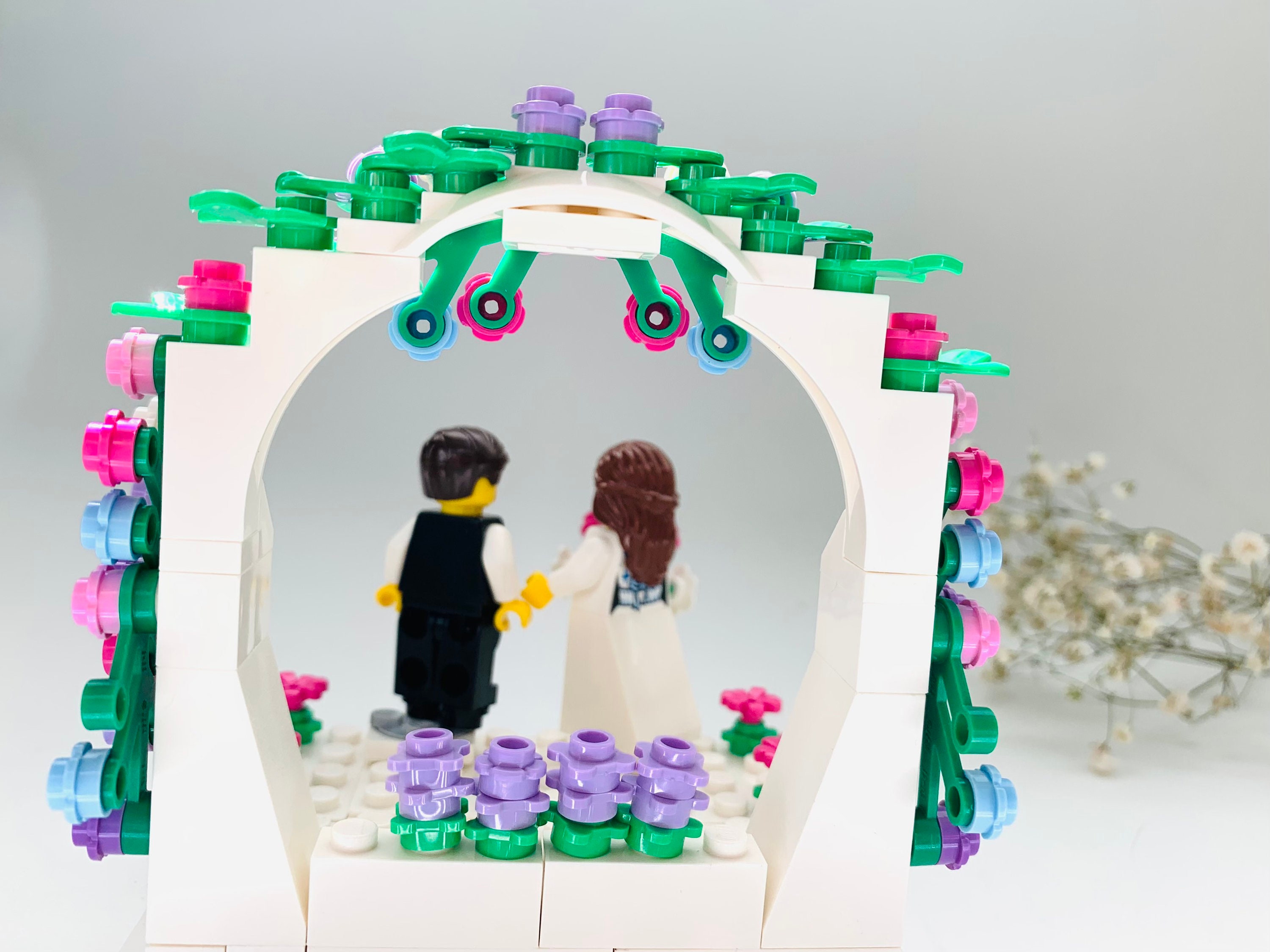 Outdoor Wedding Cake Topper - Lego Minifigure Garden Wedding Cake ...