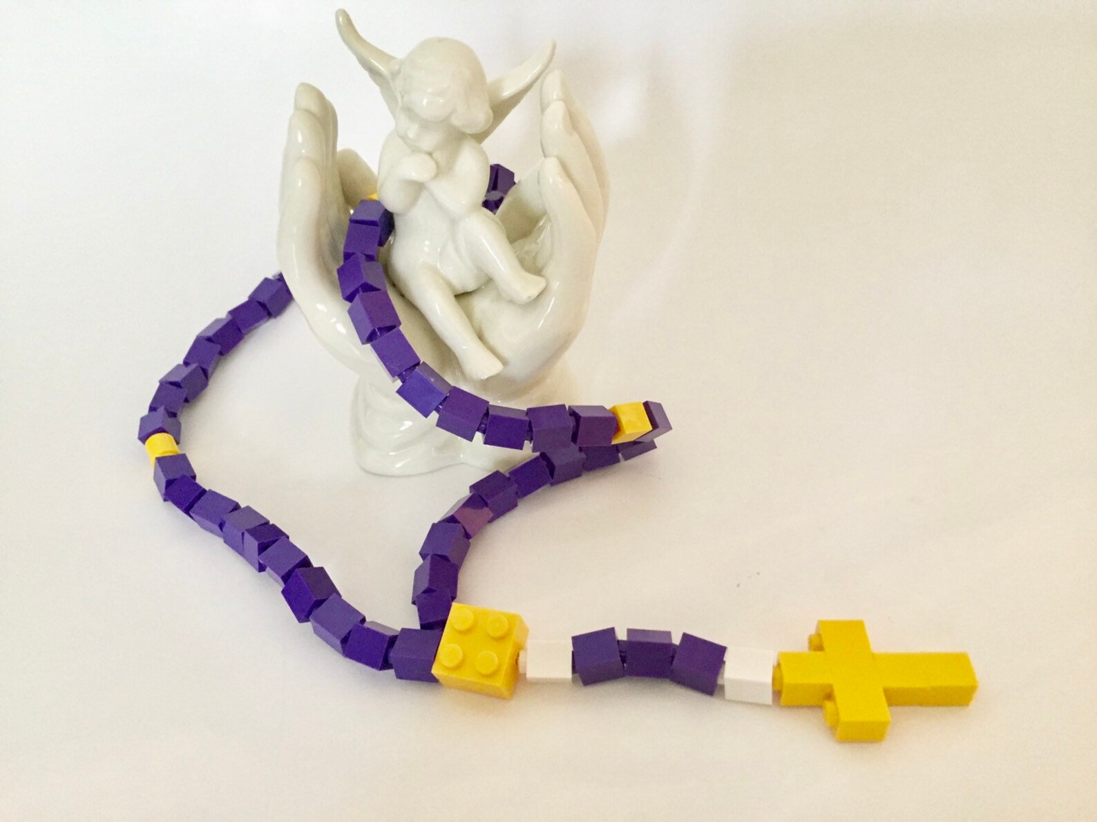 First Communion Rosary Made With Lego Bricks Purple Yellow - Etsy