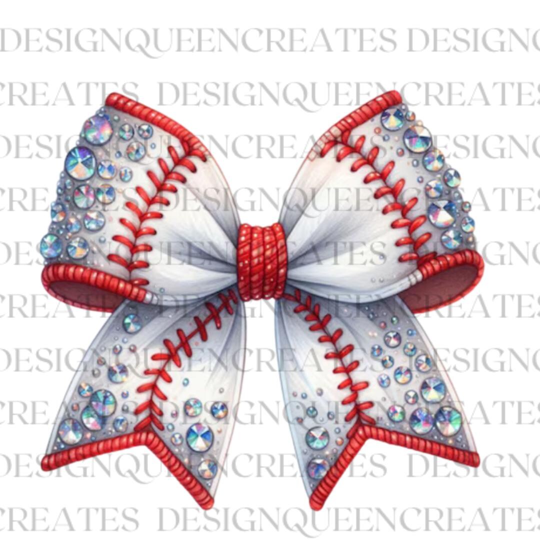 Baseball Bling Coquette Bow PNG, Baseball Season PNG, Sports Png ...
