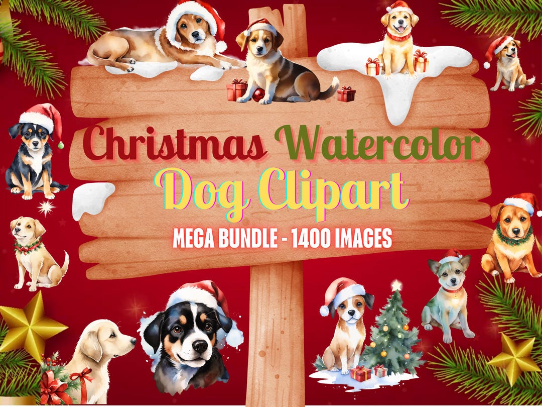 1400 Dog Watercolor Clipart PNG Bundle | Digital Download Dog Portraits ...