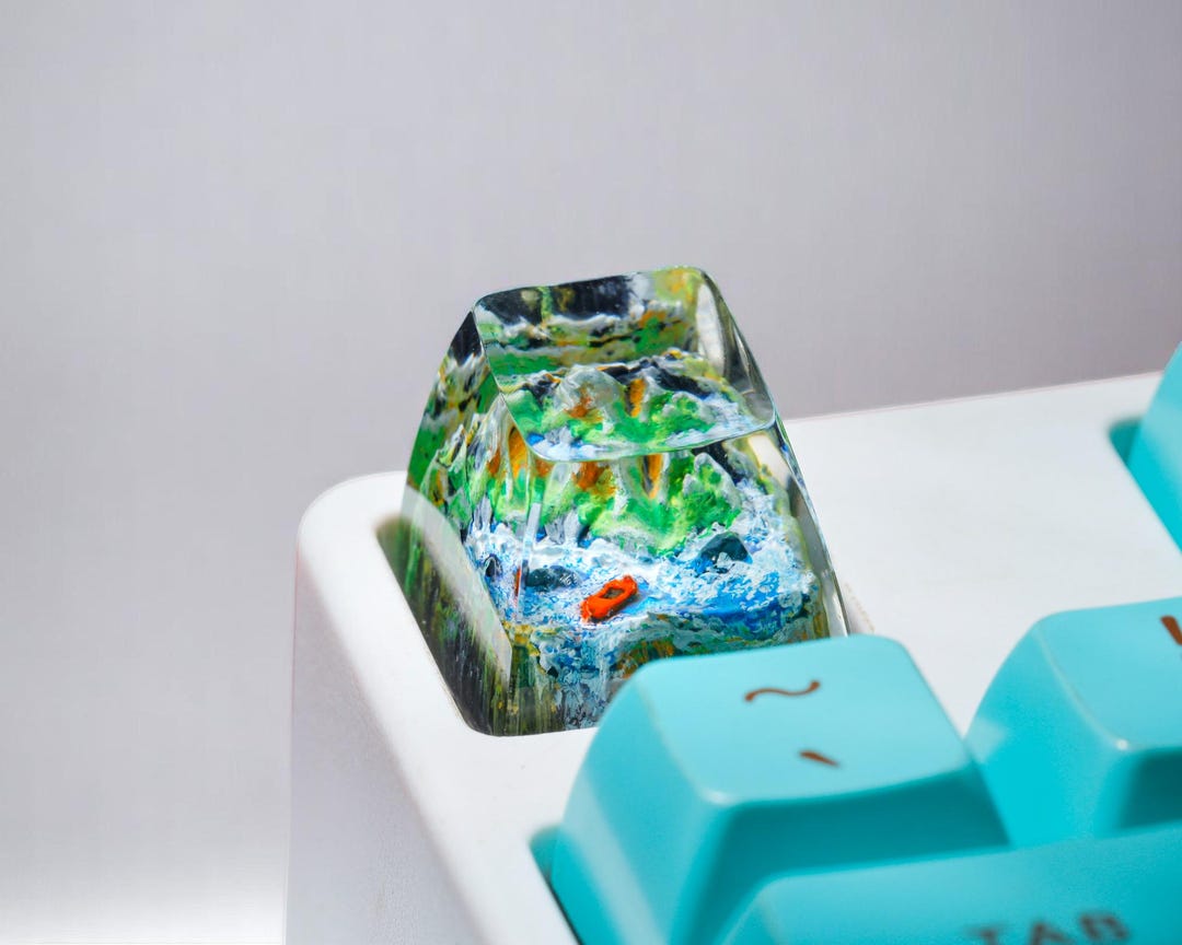 Artisan Keycap Sea Boat, Beach Custom Resin Keycaps, ESC Keycap SA ...