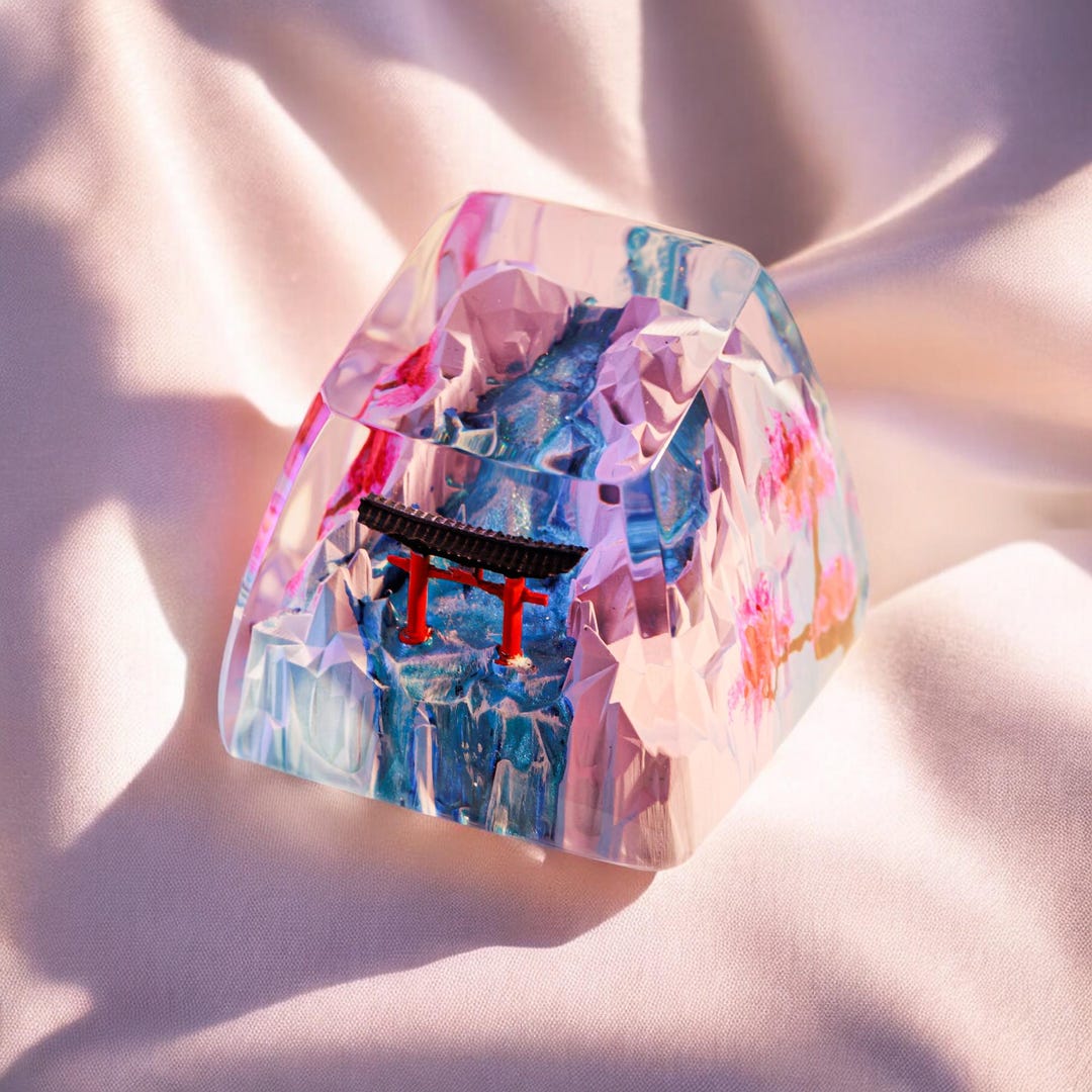 Keycaps Cherry Blossom Artisan, Keycap Torii Gate Natute, Custom ...